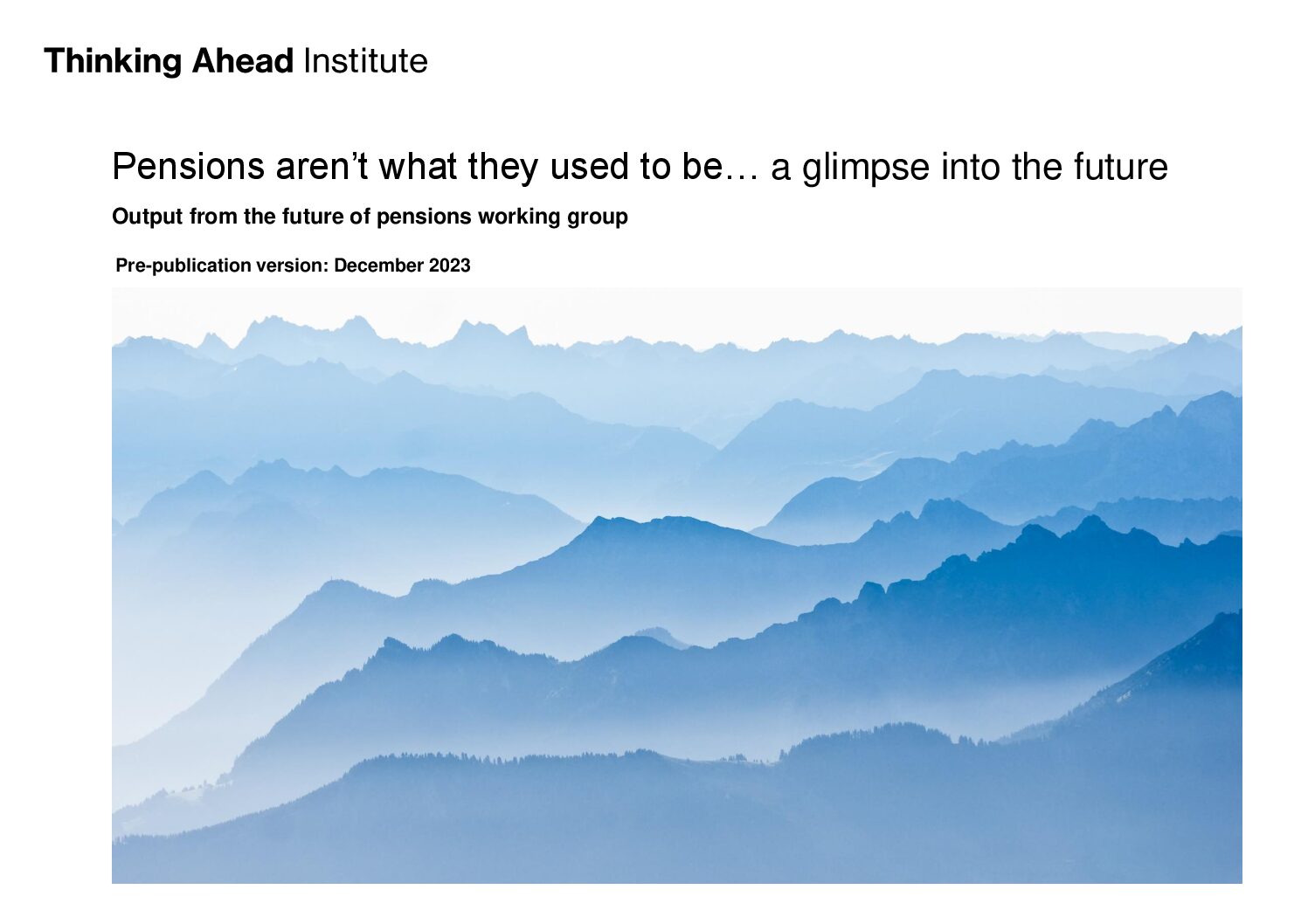 Pensions aren't what they used to be... a glimpse into the future ...